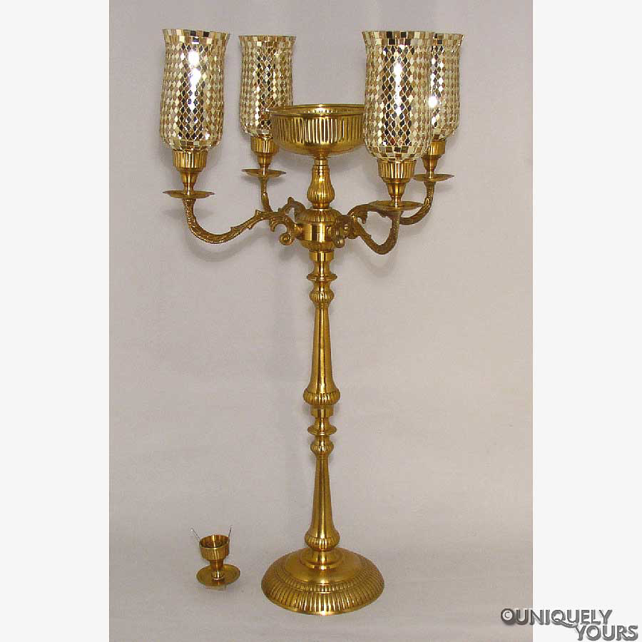 Antique Gold Candelabra with four arms and bowl |34"H|#37593|Home ...